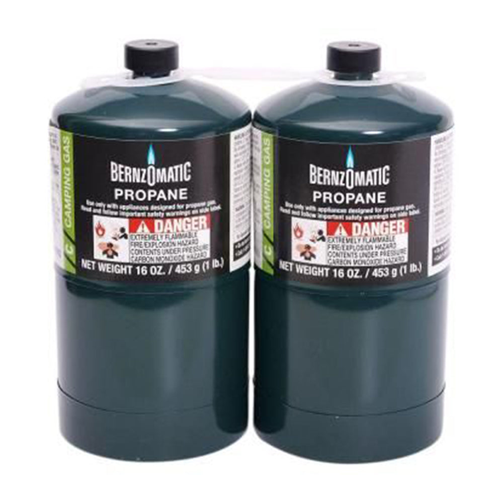 16 oz Camping Gas Cylinders – 2-Pack – Bernzomatic