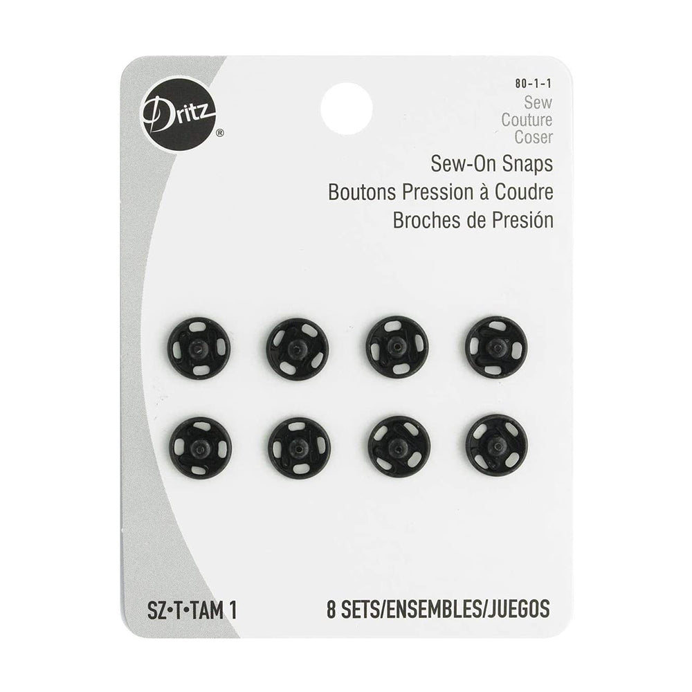 8-Pack Sew-On Snaps - Black – Dritz – Dritz